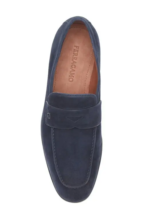 FERRAGAMO Tiberio Penny Loafer - Navy Naturale Naturale