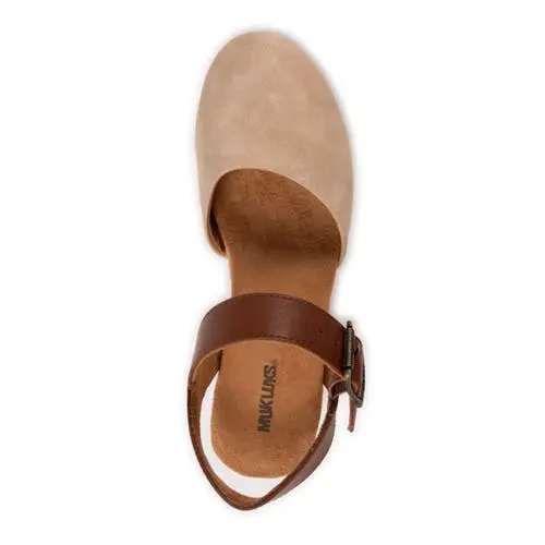 MUK LUKS Merritt Quarter Strap Clog - Natural/gold