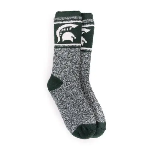MUK LUKS Heat Retainer Crew Socks - Michigan State