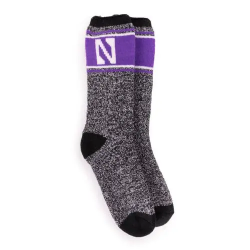 MUK LUKS Heat Retainer Crew Socks - Northwestern