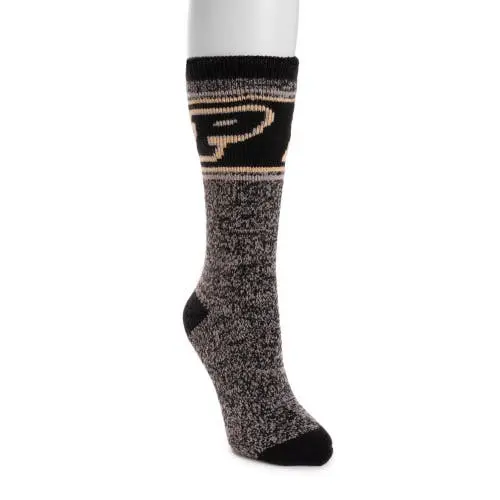 MUK LUKS Game Day Heat Retainer Crew Socks - Purdue