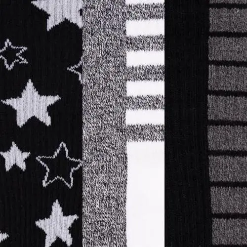 MUK LUKS Cotton Rib Compression Knee-high Socks 3-pair Pack - Ebony