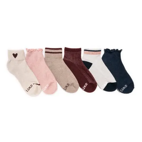 MUK LUKS Dream Step Mini Crew Socks 6-pair Pack - Autumn