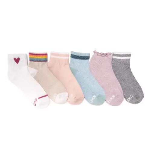 MUK LUKS Dream Step Mini Crew Socks 6-pair Pack - Warm Multi
