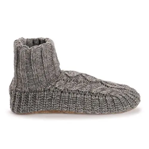 MUK LUKS Cable Bootie Slippers - Grey