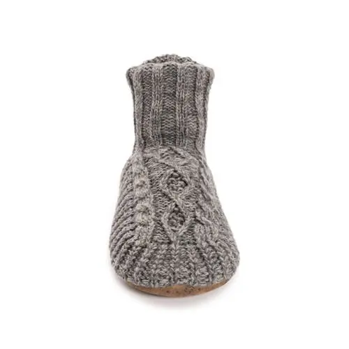 MUK LUKS Cable Bootie Slippers - Grey