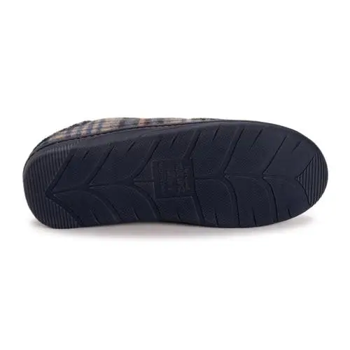 MUK LUKS Owen Step-down Slippers - Navy Plaid