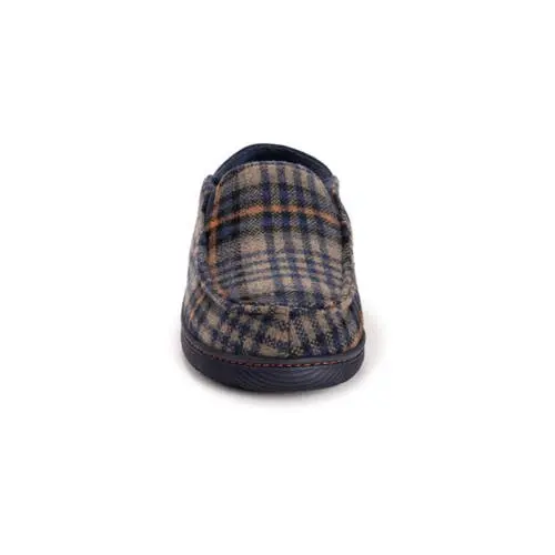 MUK LUKS Owen Step-down Slippers - Navy Plaid