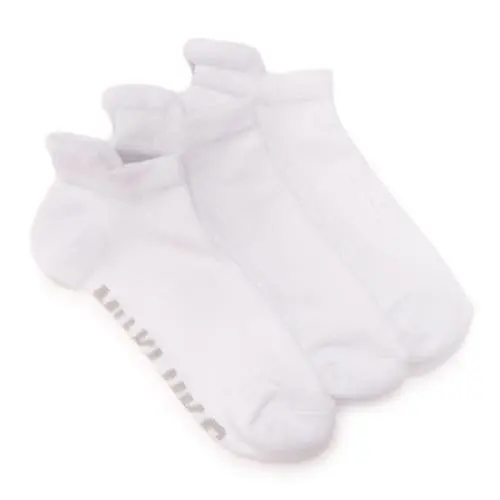 MUK LUKS Cotton Compression Ankle Socks 3-pair Pack - White