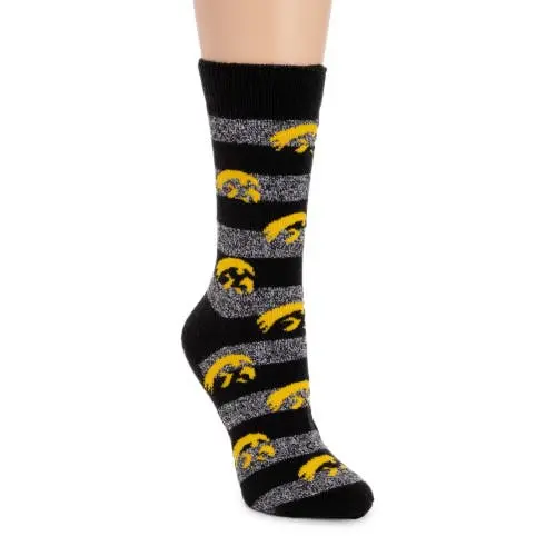 MUK LUKS Game Day Terry Loop Crew Socks - Iowa