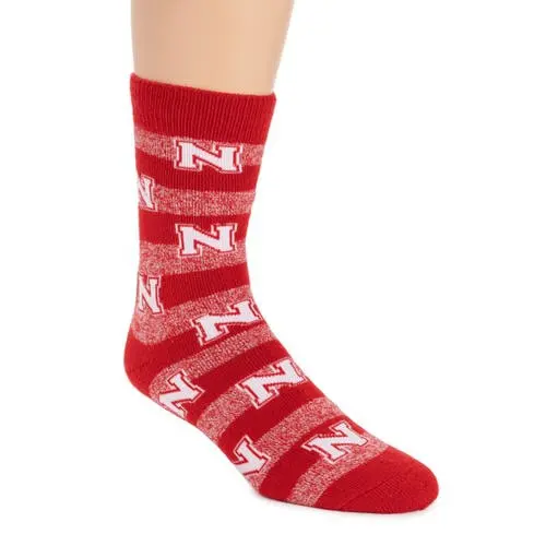MUK LUKS Game Day Terry Loop Crew Socks - Nebraska