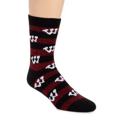 MUK LUKS Game Day Terry Loop Crew Socks - Wisconsin