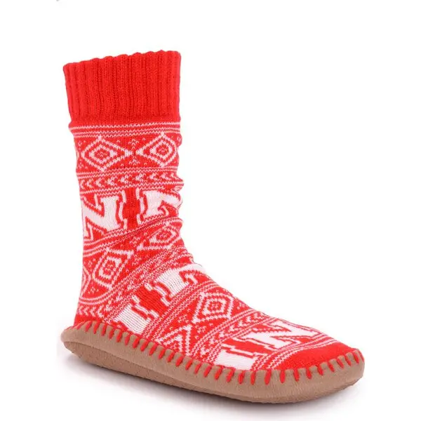 MUK LUKS Gameday Slipper Socks - Nebraska