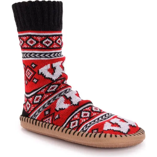 MUK LUKS Gameday Slipper Socks - Wisconsin