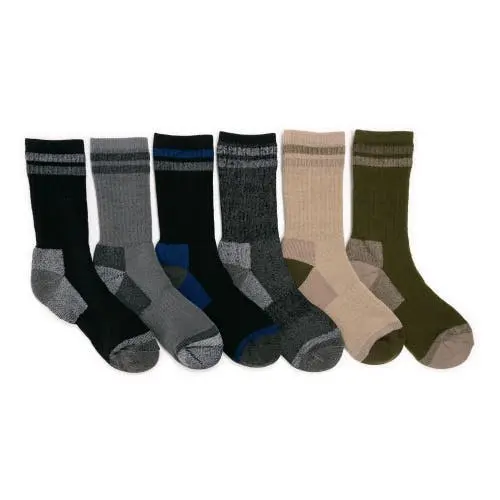MUK LUKS Heat Retainer Crew Socks 6-pair Pack - Neutral