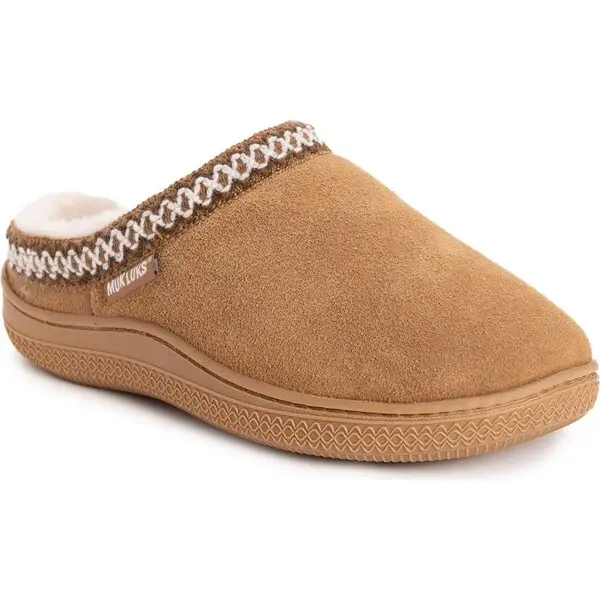 MUK LUKS Jordi Suede Clog Slipper - Walnut