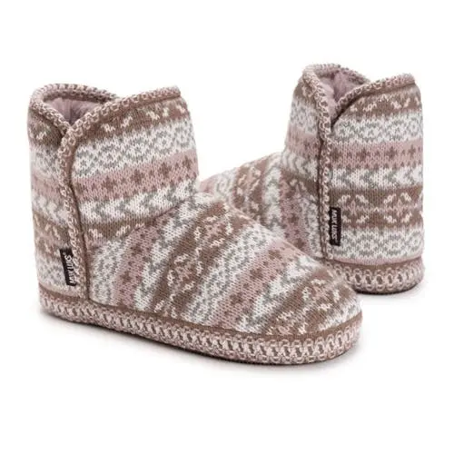 MUK LUKS Leigh Bootie Slipper - Neutral Purple
