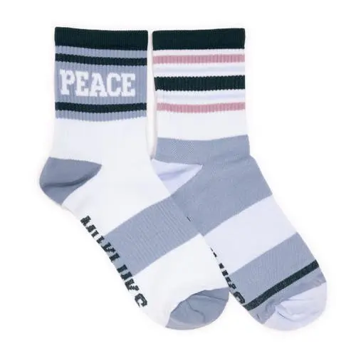 MUK LUKS Nylon Quarter Crew Compression Socks 2 Pair Pack - Blue Pack