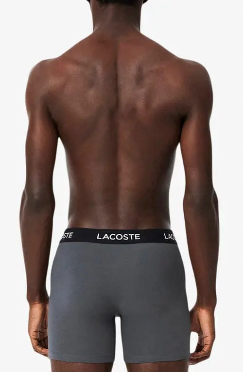 Lacoste Core Essentials Assorted 5-pack Stretch Cotton Boxer Briefs - Grey