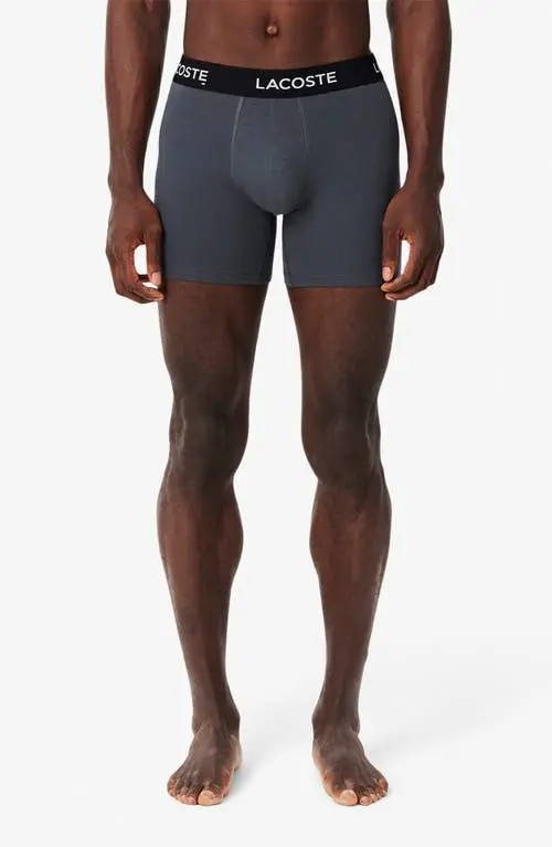 Lacoste Core Essentials Assorted 5-pack Stretch Cotton Boxer Briefs - Grey