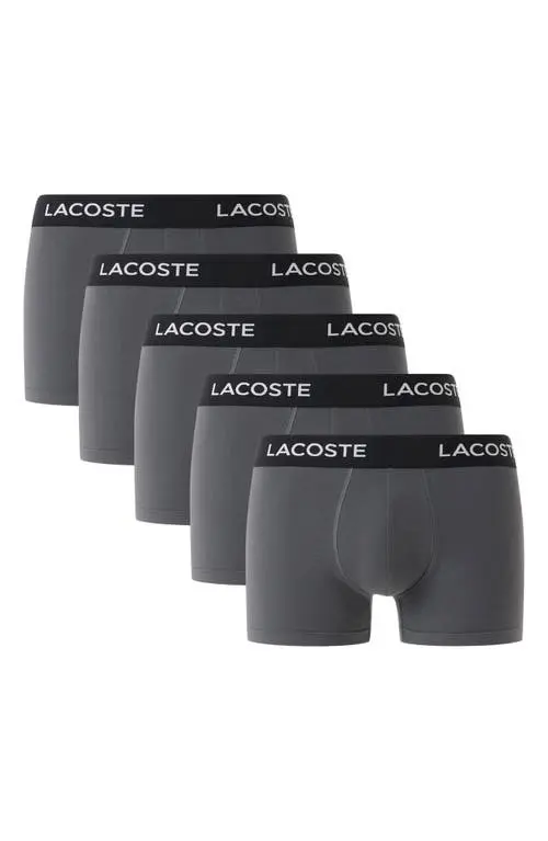 Lacoste Core Essentials Stretch Cotton Boxer Briefs - Grey
