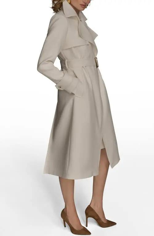 Donna Karan New York Belted Long Raincoat - Cream