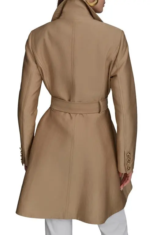 Donna Karan New York Water-resistant Skirted Cotton-blend Trench Coat