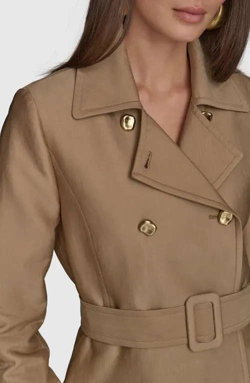 Donna Karan New York Water-resistant Skirted Cotton-blend Trench Coat
