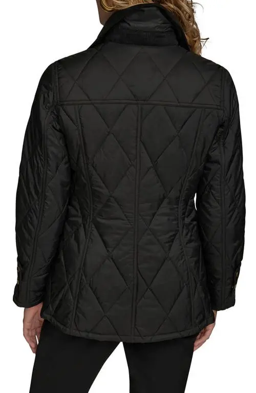 Donna Karan New York Water-resistant Quilted Barn Jacket - Black