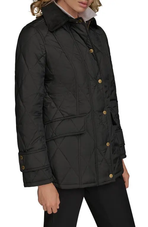Donna Karan New York Water-resistant Quilted Barn Jacket - Black
