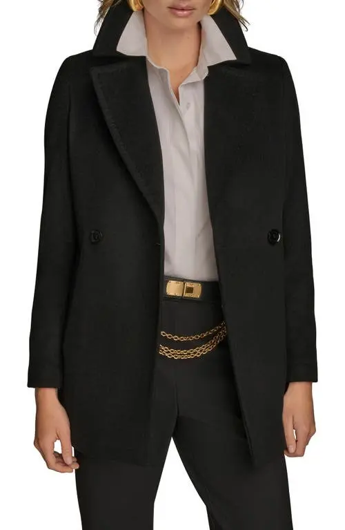 Donna Karan New York Double Breasted Blazer Coat - Black