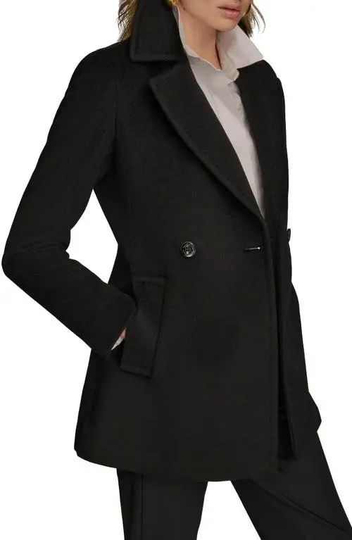 Donna Karan New York Double Breasted Blazer Coat - Black