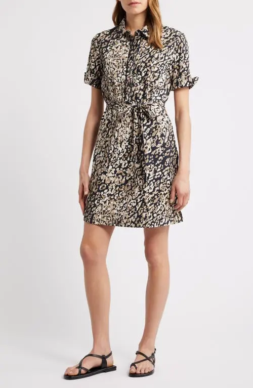 Tommy Bahama Aubrey Spot Tie Waist Shirtdress - Black