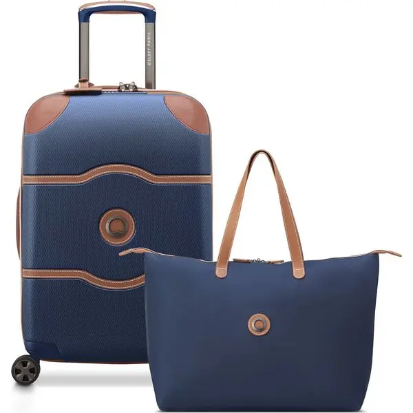 DELSEY PARIS 2-piece Spinner Carry-on And Tote Bag Set - Navy