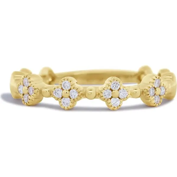 THE LOVERY FINE JEWELRY Diamond Clover Band - Yellow Gold