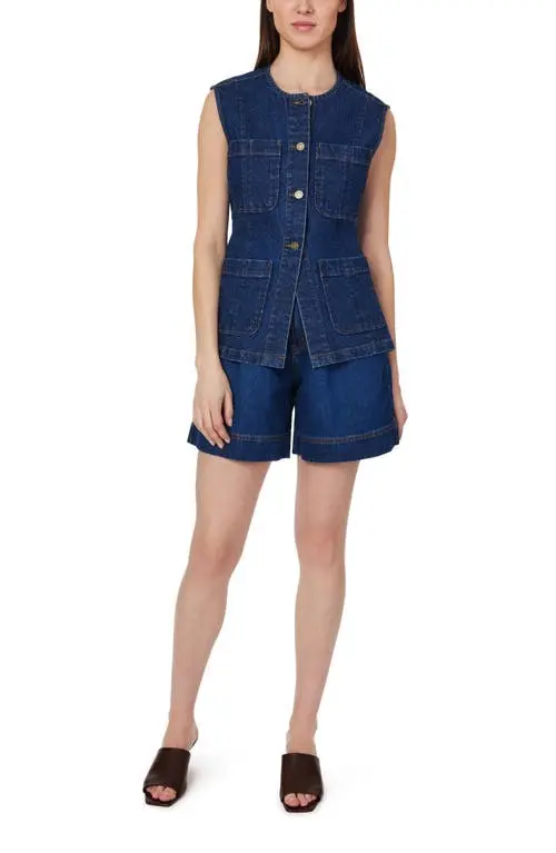 Habitual Collarless Denim Vest