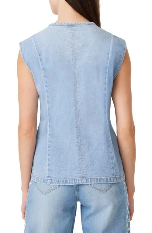 Habitual Collarless Denim Vest - Fjord