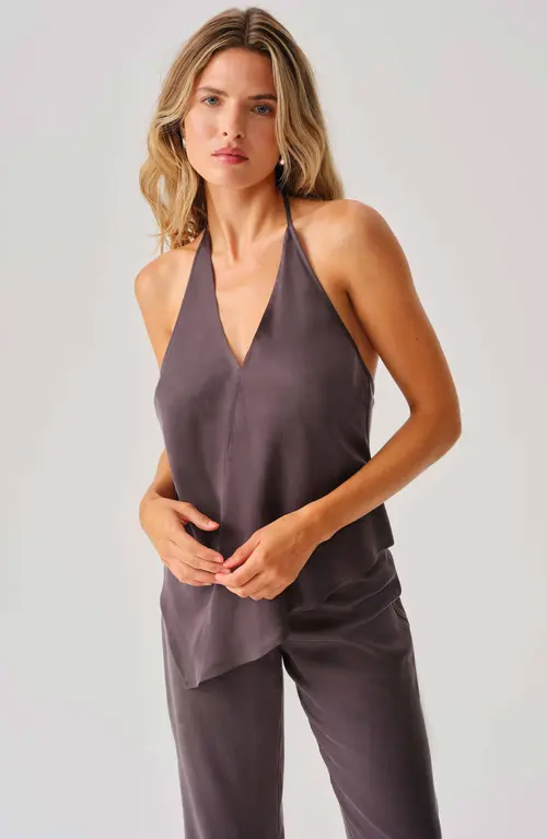 LEMAN MERCER Valerie Halter Top - Gray
