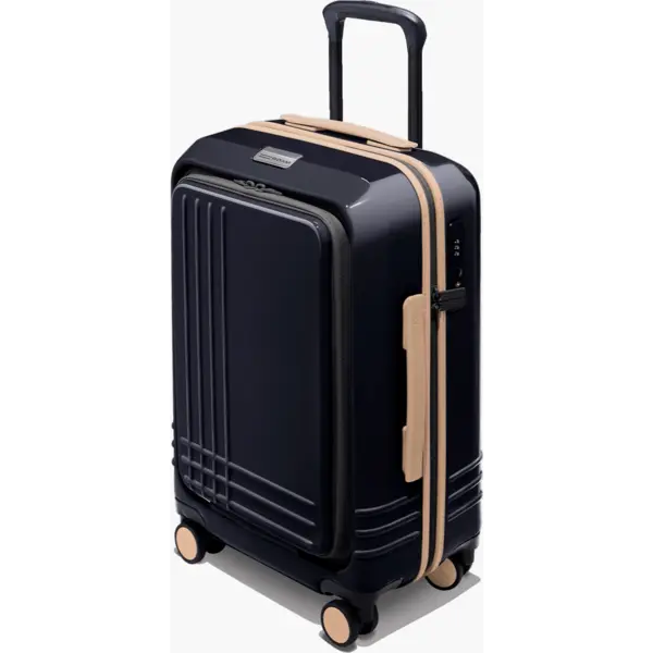 ROAM Front Pocket Expandable Carry-on - Black Gloss/tan