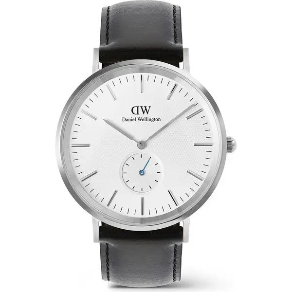 DANIEL WELLINGTON Classic Multi Eye Leather Strap Watch - Silver