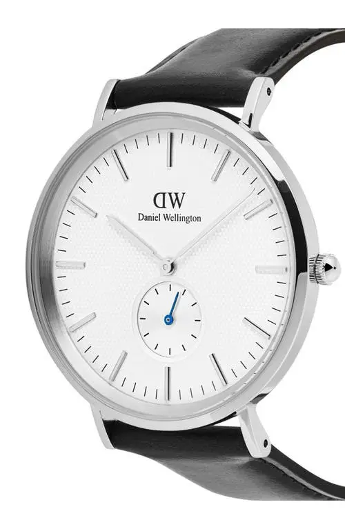 DANIEL WELLINGTON Classic Multi Eye Leather Strap Watch - Silver