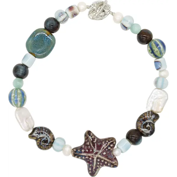 VELVET LUNA Pearl And Starfish Necklace - Multi Colored