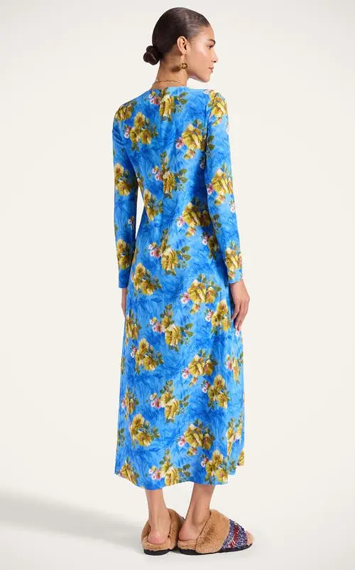 La DoubleJ Long Sleeve Swing Dress - Riptide Light Blue