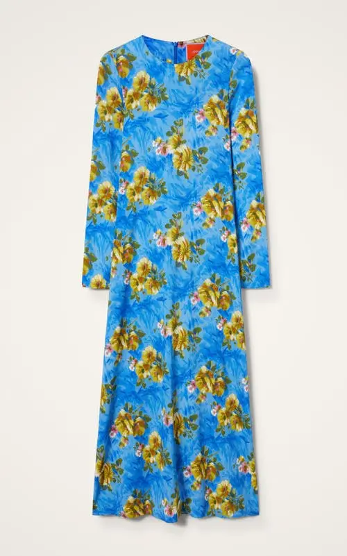 La DoubleJ Long Sleeve Swing Dress - Riptide Light Blue