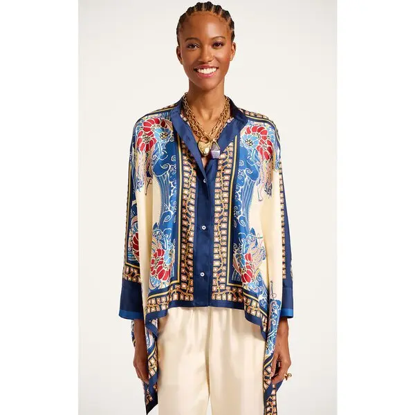 La DoubleJ Foulard Shirt - Lemuria Placée Blue