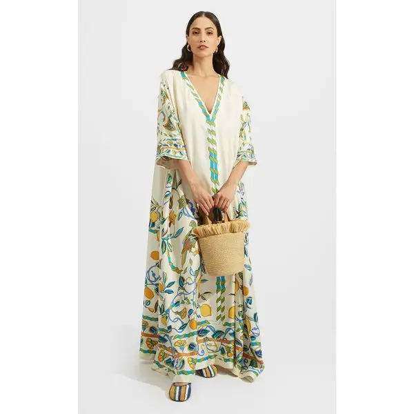 La DoubleJ Muumuu Maxi Dress - Borboni Placée White