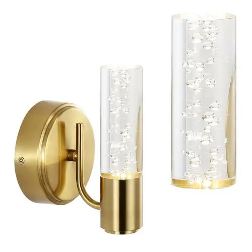 JONATHAN Y Bolha 1-light Minimalist Modern Bubble Acrylic/iron Integrated Led Vanity Light - Brass Gold