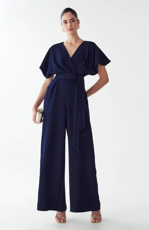 BWLDR Shana Wide-leg Jumpsuit - Navy Blue