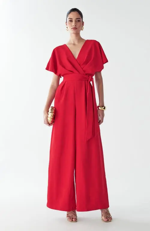 BWLDR Shana Wide-leg Jumpsuit - Red