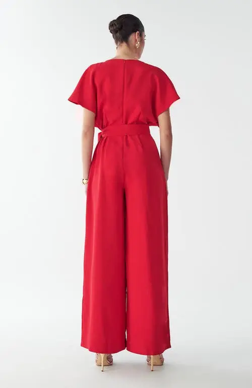BWLDR Shana Wide-leg Jumpsuit - Red